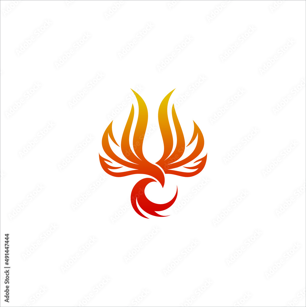 phoenix fire logo design vector graphic Stock Vector | Adobe Stock