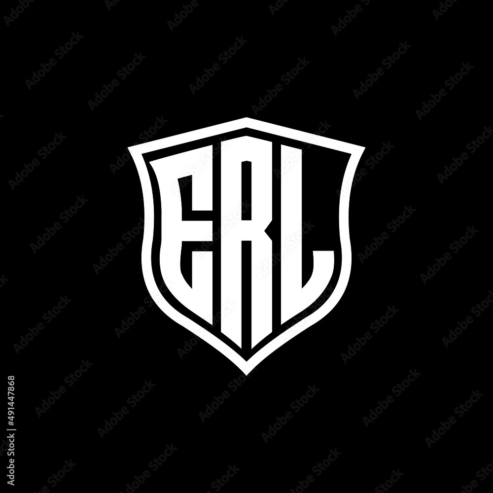 ERL letter logo design with black background in illustrator, cube logo ...