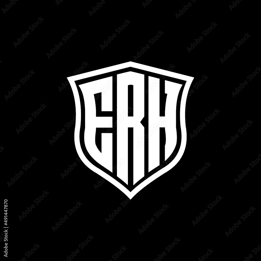 ERH letter logo design with black background in illustrator, cube logo ...