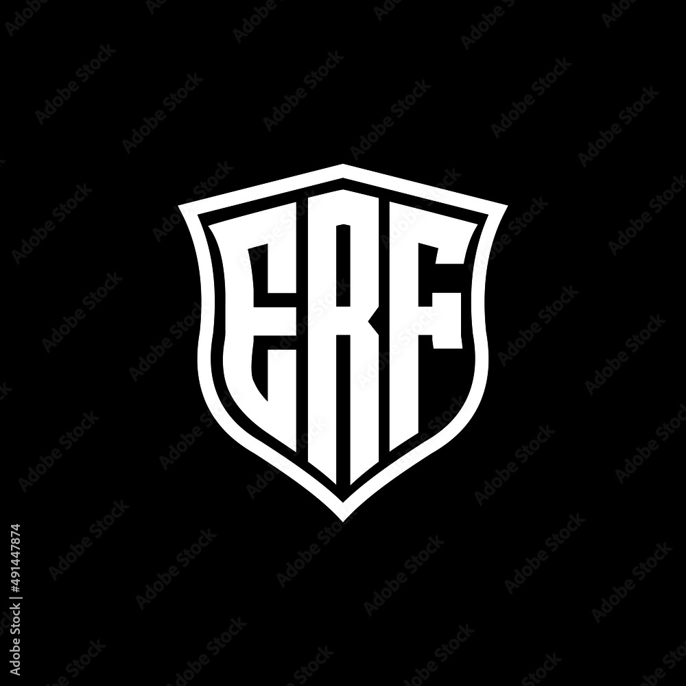 ERF letter logo design with black background in illustrator, cube logo ...