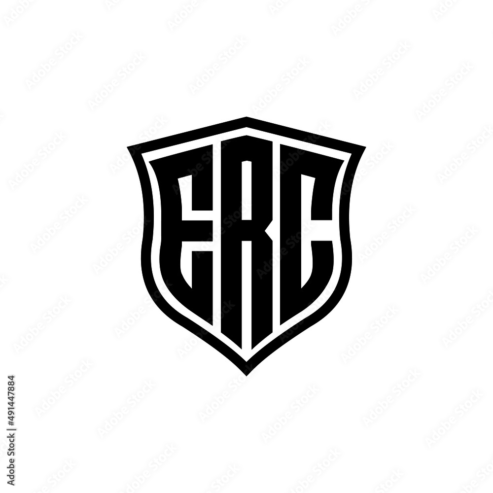 ERC letter logo design with white background in illustrator, cube logo ...