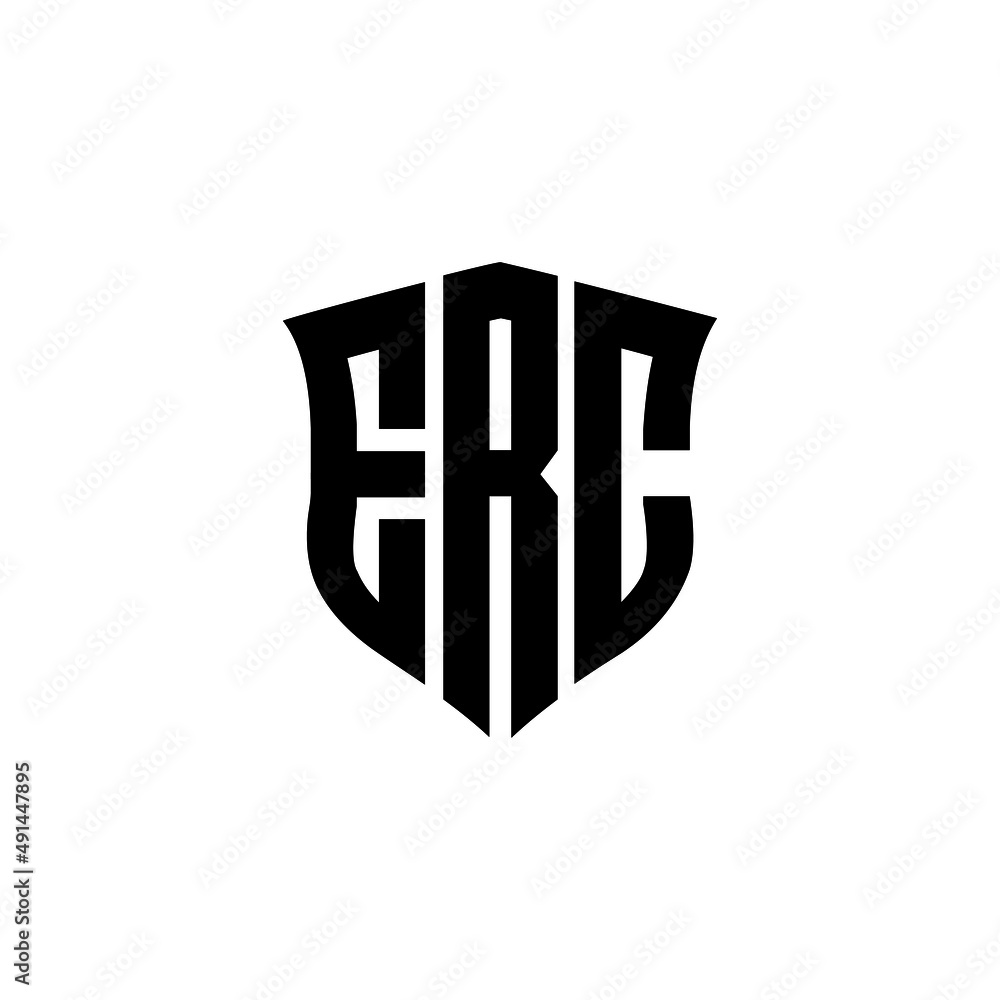 Vetor do Stock: ERC letter logo design with white background in ...