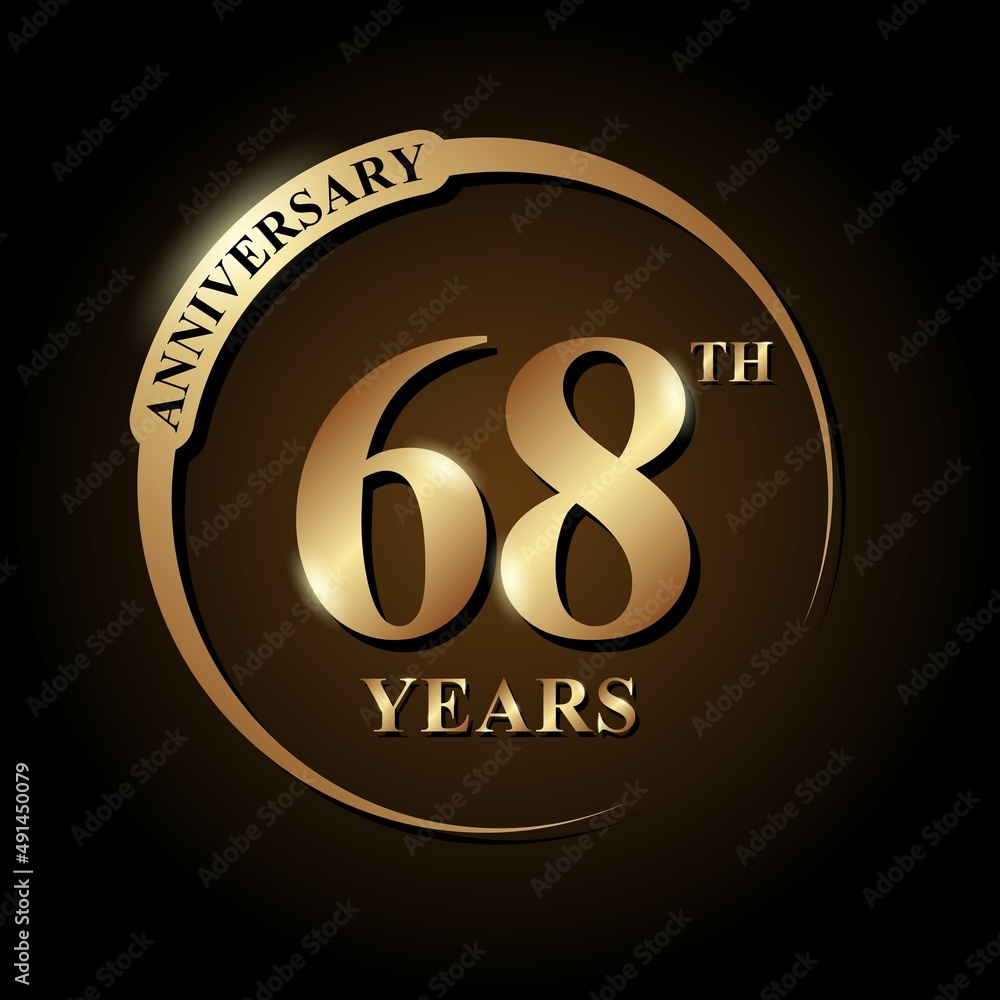 68 years anniversary celebration. Anniversary logo with ring and ...