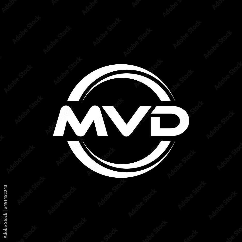 MVD letter logo design with black background in illustrator, vector ...
