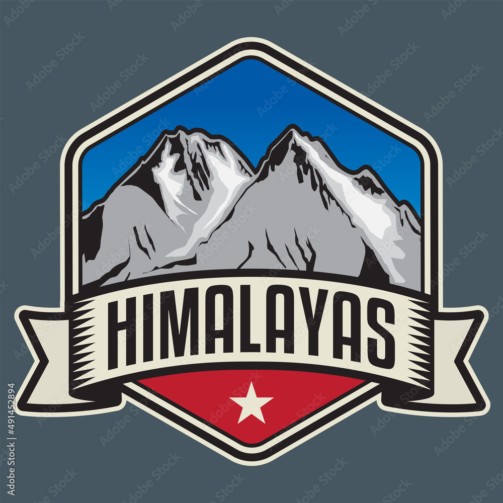 Emblem with the name of Himalayas Stock Vector | Adobe Stock