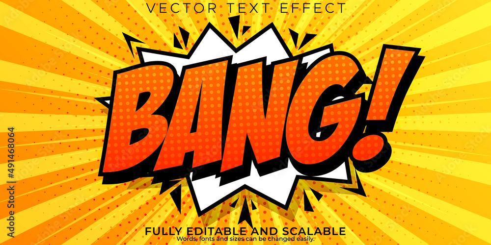 Comic book text effect, editable cartoon and pop art text style Stock ...