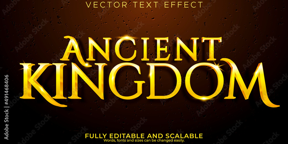 King text effect, editable royal and queen text style Stock Vector ...