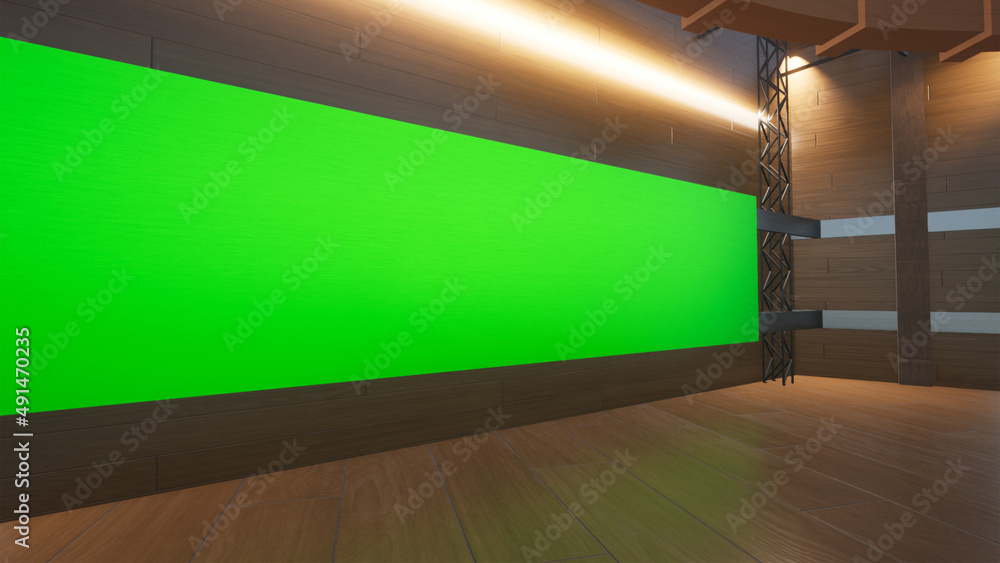 virtual studio set with green screen shot 3d illustration Stock ...