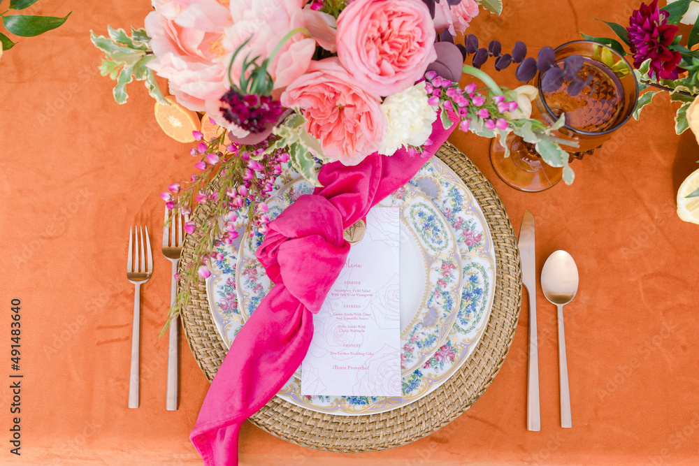 Colorful Table Setting Stock Photo | Adobe Stock
