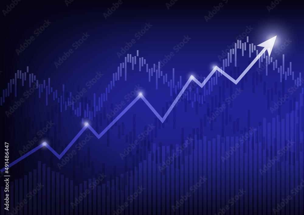 Investment stock market graph. Growth business chart. Digital arrow ...