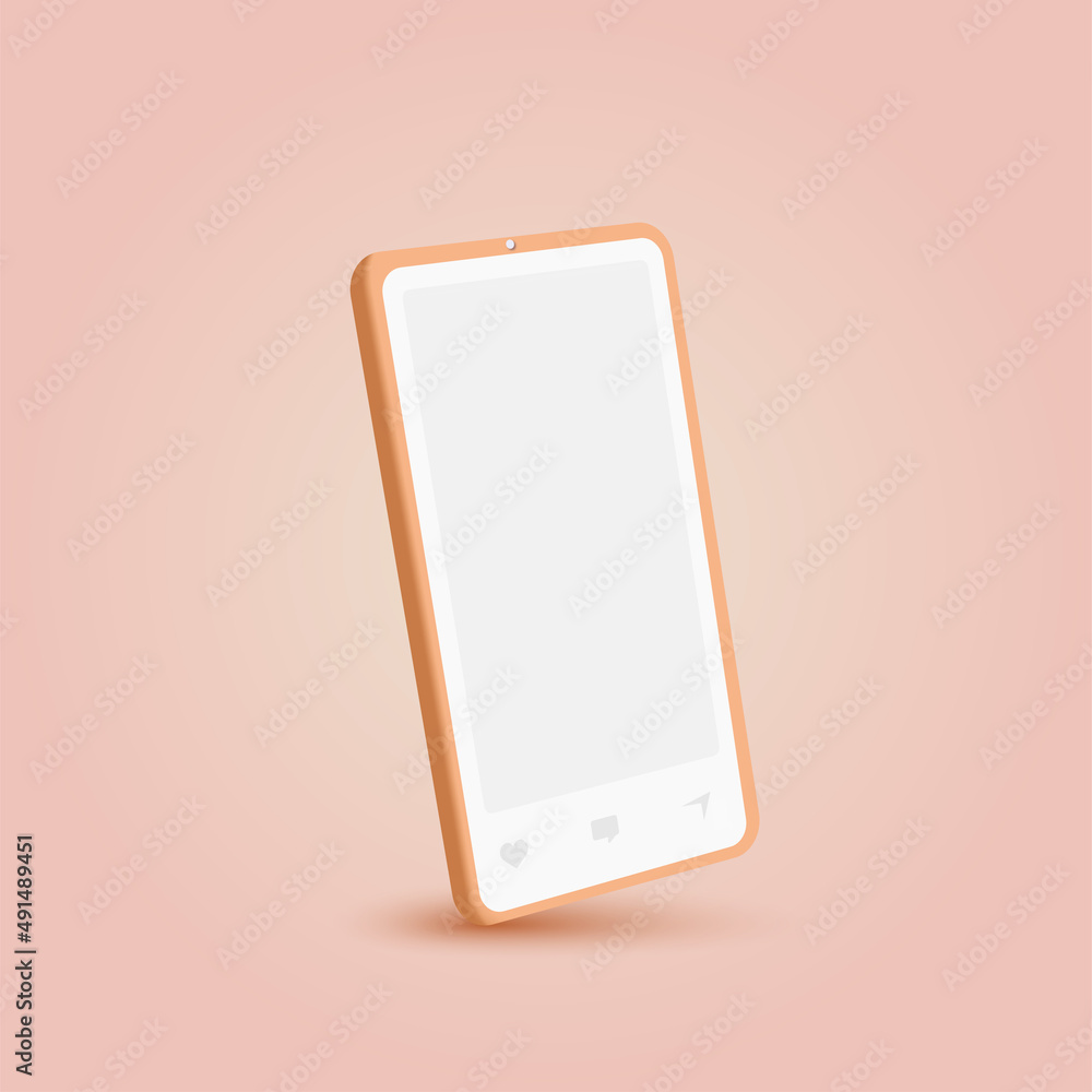 3d smartphone mockup isolated realistic. Vector Stock Vector | Adobe Stock