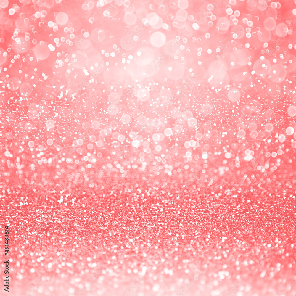 Coral pink color glitter sparkle girly birthday party background Stock ...