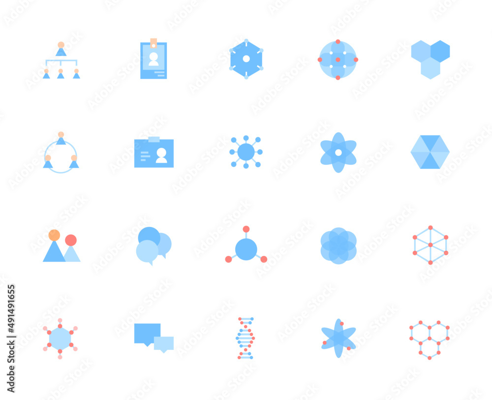 icon for various chemical structural models and human networks. Stock ...