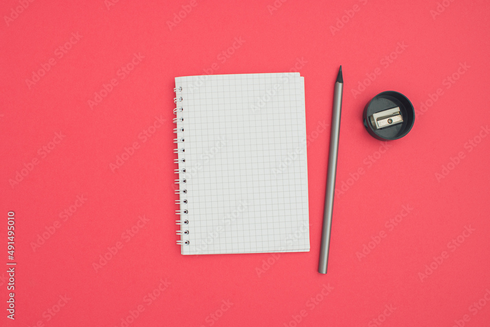 School A6 notebook wire binding mock up blank template design idea ...