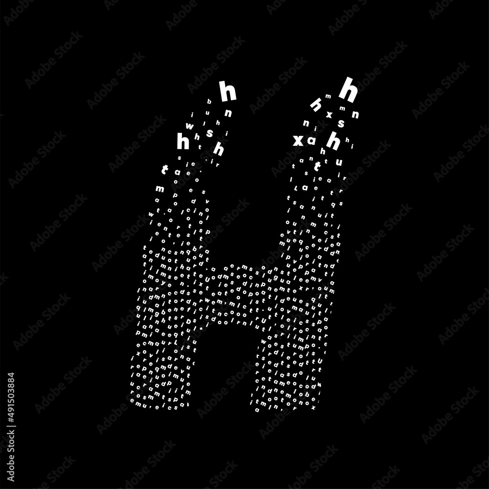 Vetor de Letter H animated pixel letter logo. Learning letters ...