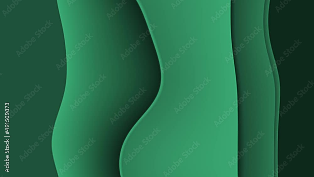 Dark emerald green background with morphing light green shapes. Dynamic ...