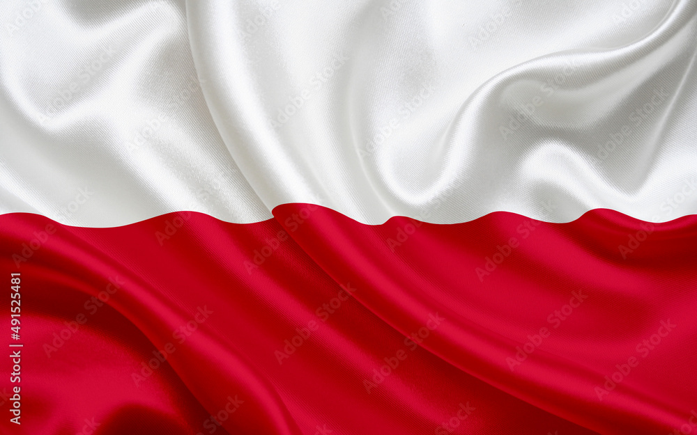 Polish National flag of Poland waving Stock Illustration | Adobe Stock