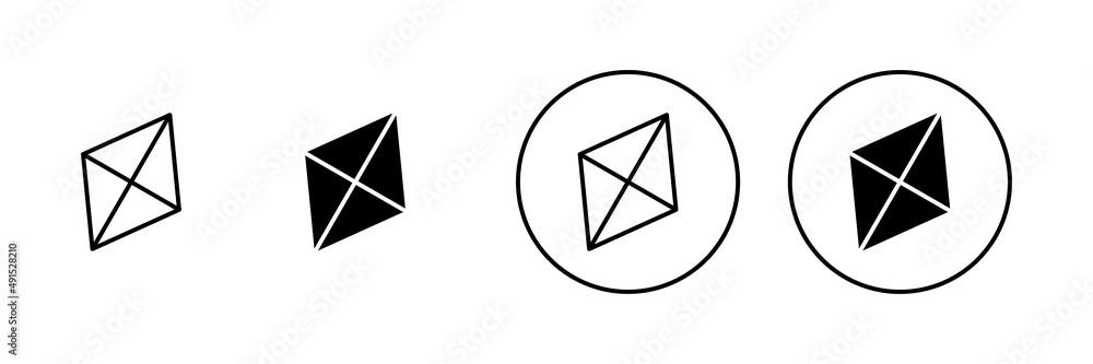 Kite icons set. kite sign and symbol Stock Vector | Adobe Stock