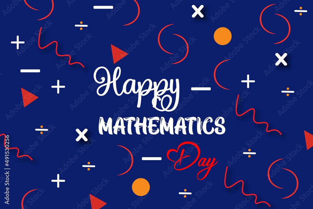 14 march . International mathematics Day .Happy mathematics Day banner ...