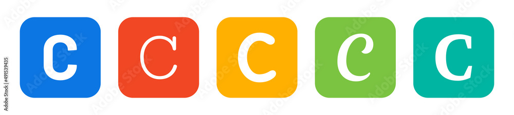 Letter C symbol in different design. Vector illustration Stock Vector ...