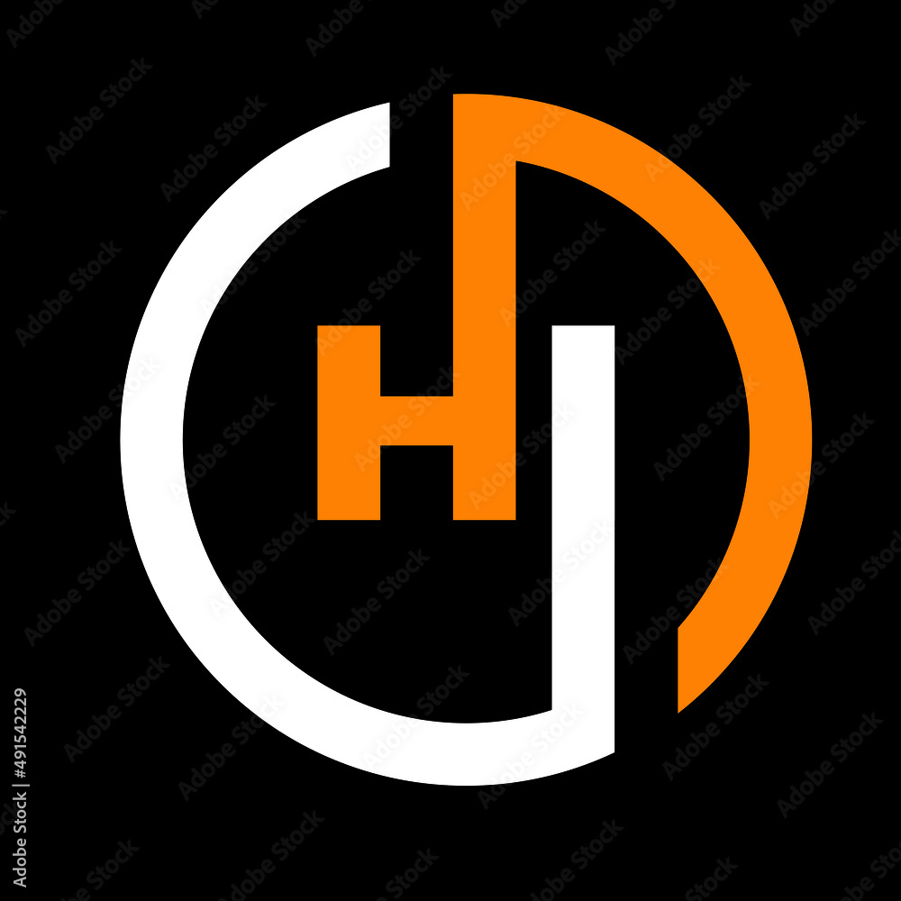 HI letter logo design on black background Initial Monogram Letter HI ...