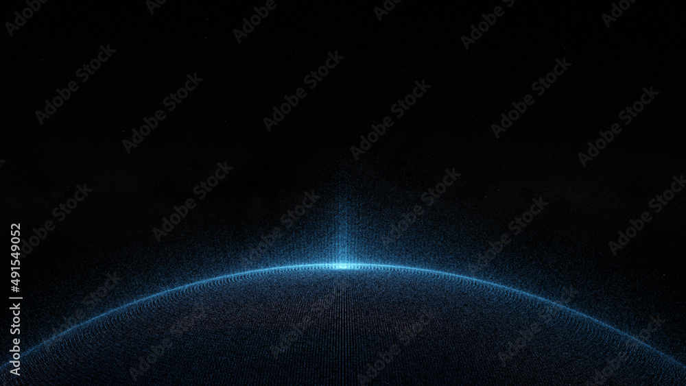 Glowing sphere with a map of the world from particles Stock ...