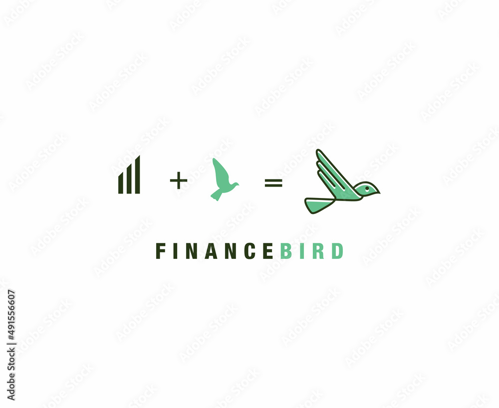 Financial bird logo icon and investment vector logo design. Elegant ...