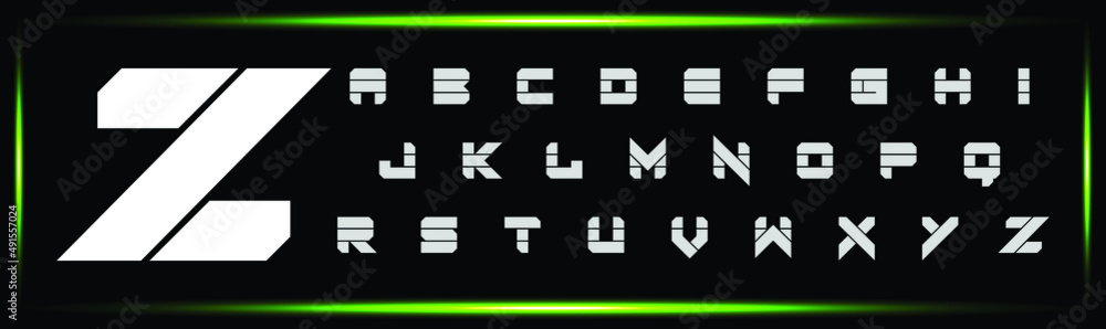 Z Luxury Minimal Modern Tech Alphabet Letter Fonts. Typography minimal ...