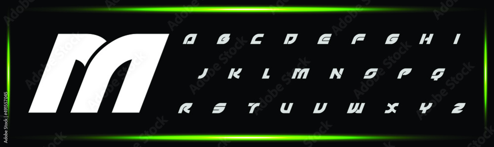 M Luxury Minimal Modern Tech Alphabet Letter Fonts. Typography minimal ...