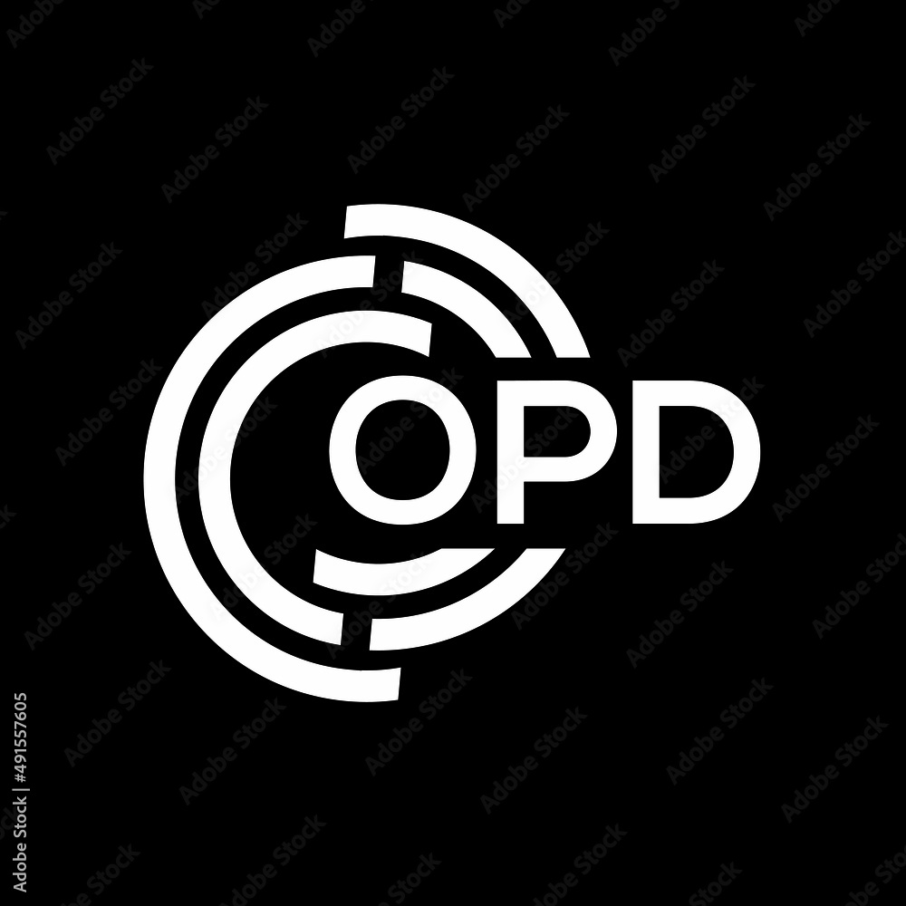 OPD letter logo design on black background. OPD creative initials ...