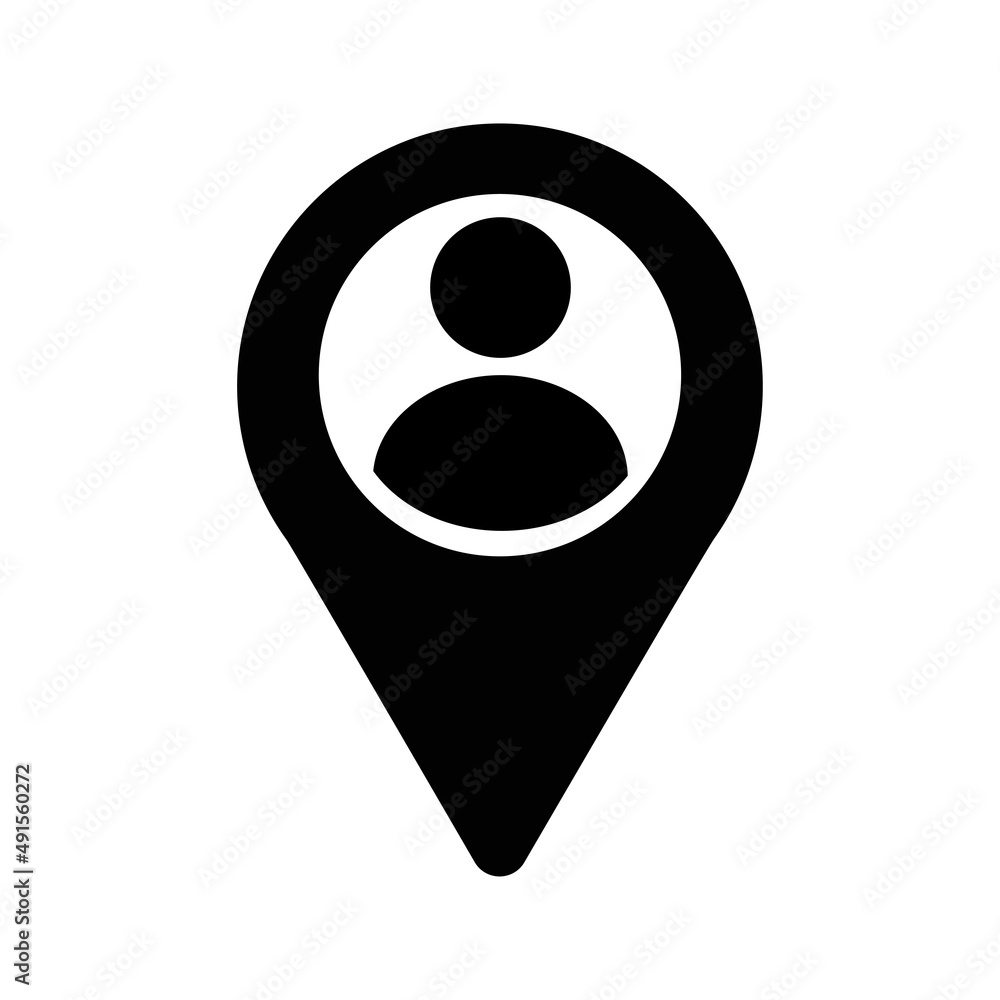 You are here vector icon. Location map pin, pointer icon Stock Vector ...