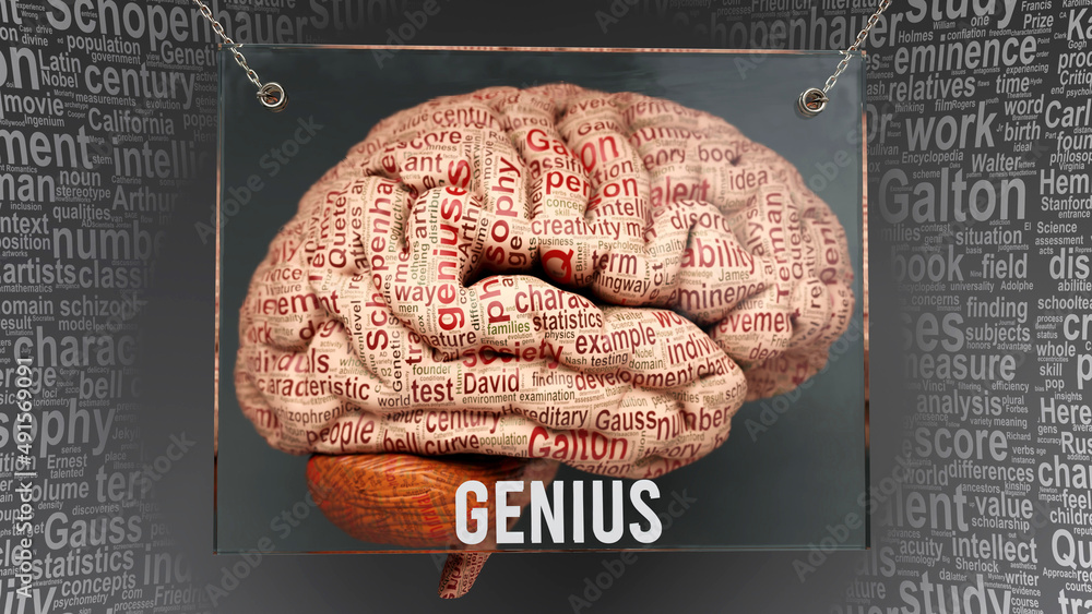 Stockillustratie Genius anatomy - its causes and effects projected on a ...