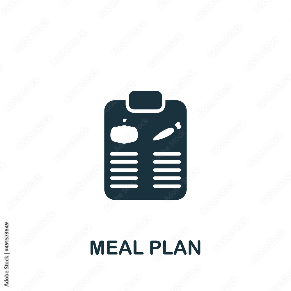 Meal Plan icon. Monochrome simple icon for templates, web design and ...