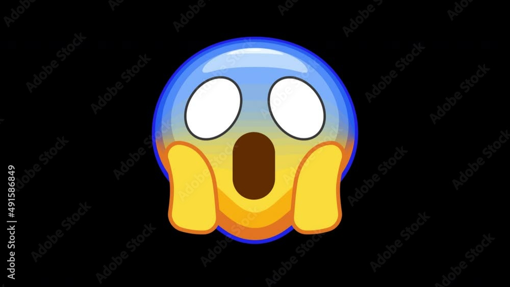 Vídeo do Stock: Face Screaming in Fear Animation. Emoticon sign. Emoji ...