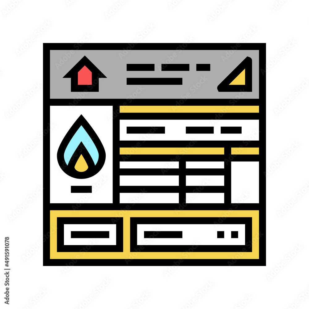 gas safety certificates color icon vector. gas safety certificates sign ...