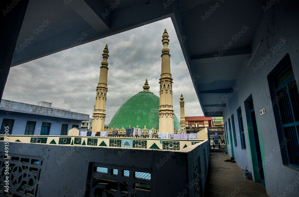 Kayalpatnam, January 2022. A full view of the Mahalra Arabic college ...