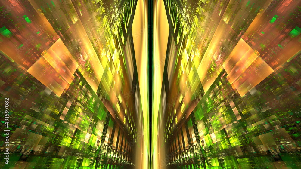 Abstract 3d space, design elements. Digital technologies and data ...