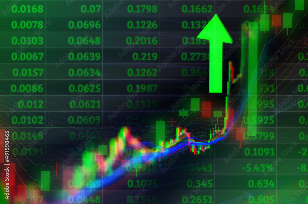 Green stock market graph,green bar and the line graph feeling ...