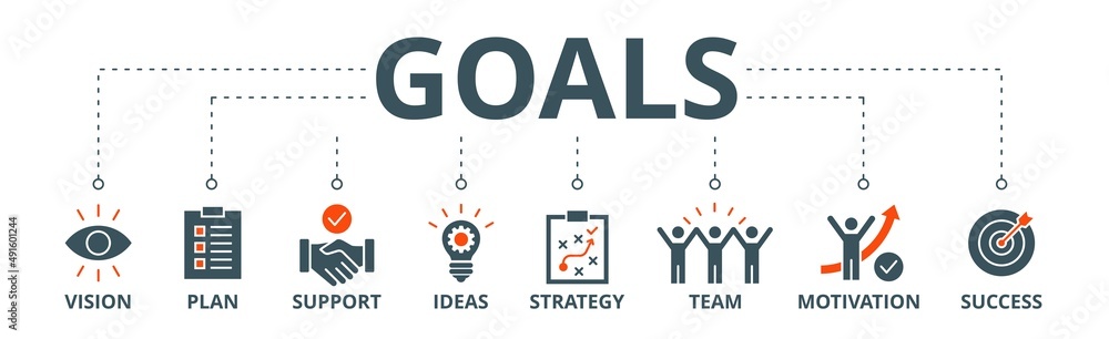 Goals banner web icon vector illustration concept with icon of vision ...