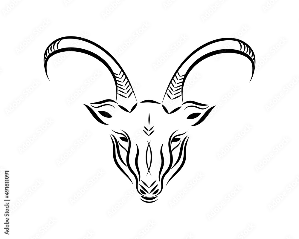 Vector goat head, for logos, emblems, badges, label templates,tattoos ...