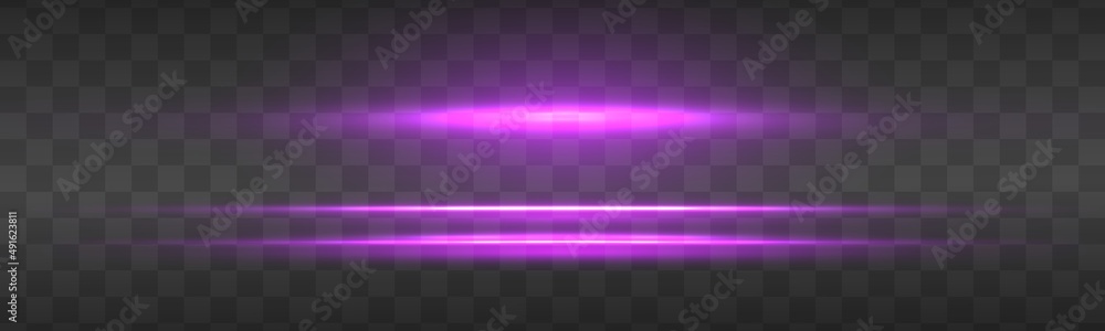 Set of lens flares, horizontal purple light line. Stock Vector | Adobe ...