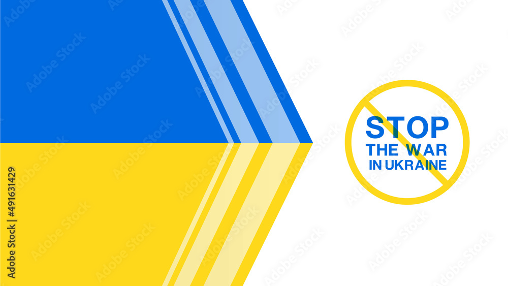 Stop the war in Ukraine on flag background, war stop sign icon, No war ...