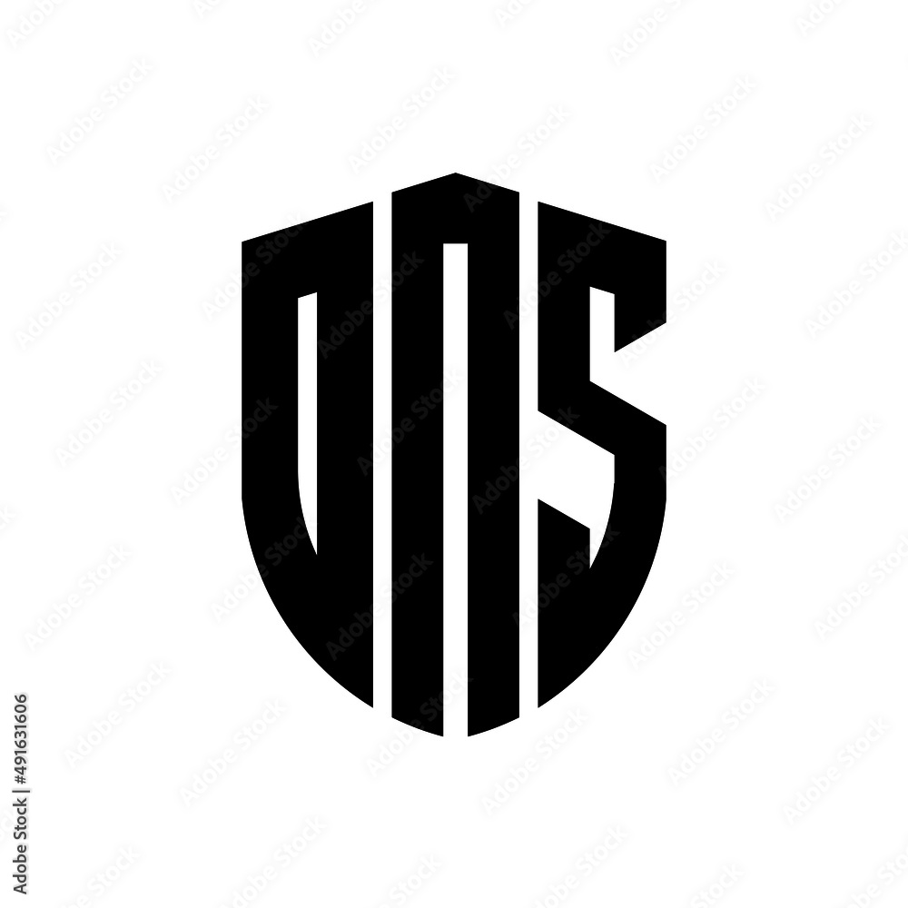 DNS letter logo design. DNS modern letter logo with black background ...