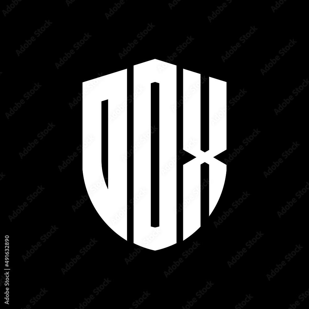 DOX letter logo design. DOX modern letter logo with black background ...