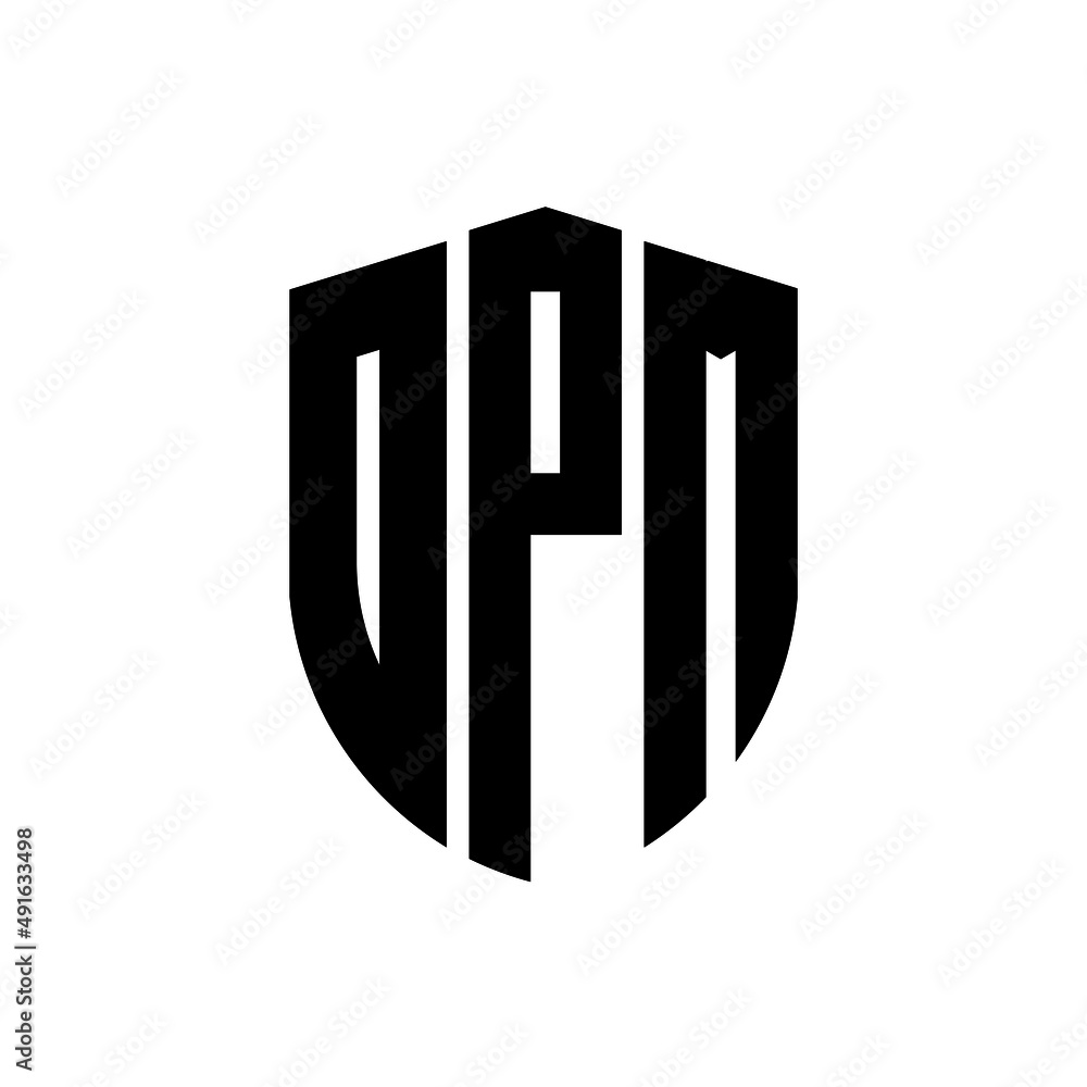 DPM letter logo design. DPM modern letter logo with black background ...