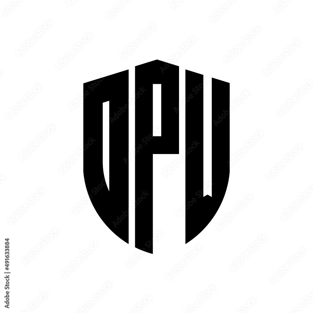 DPW letter logo design. DPW modern letter logo with black background ...