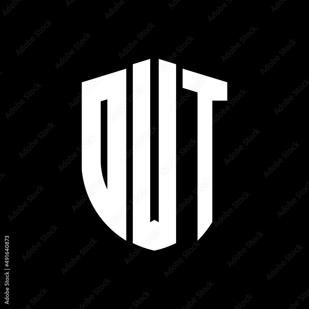 Vecteur Stock DWT letter logo design. DWT modern letter logo with black ...