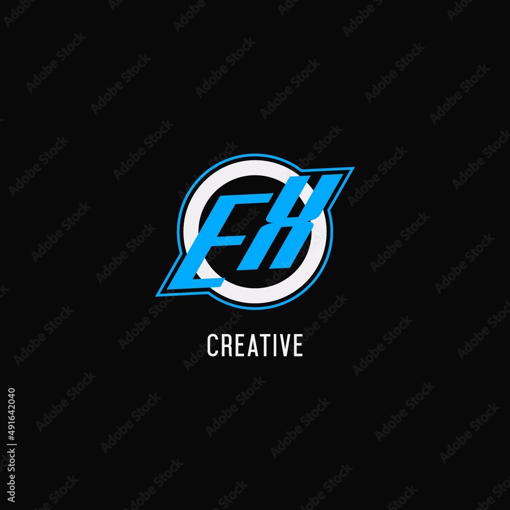 Initial EX logo circle line, creative esport team logo monogram style ...