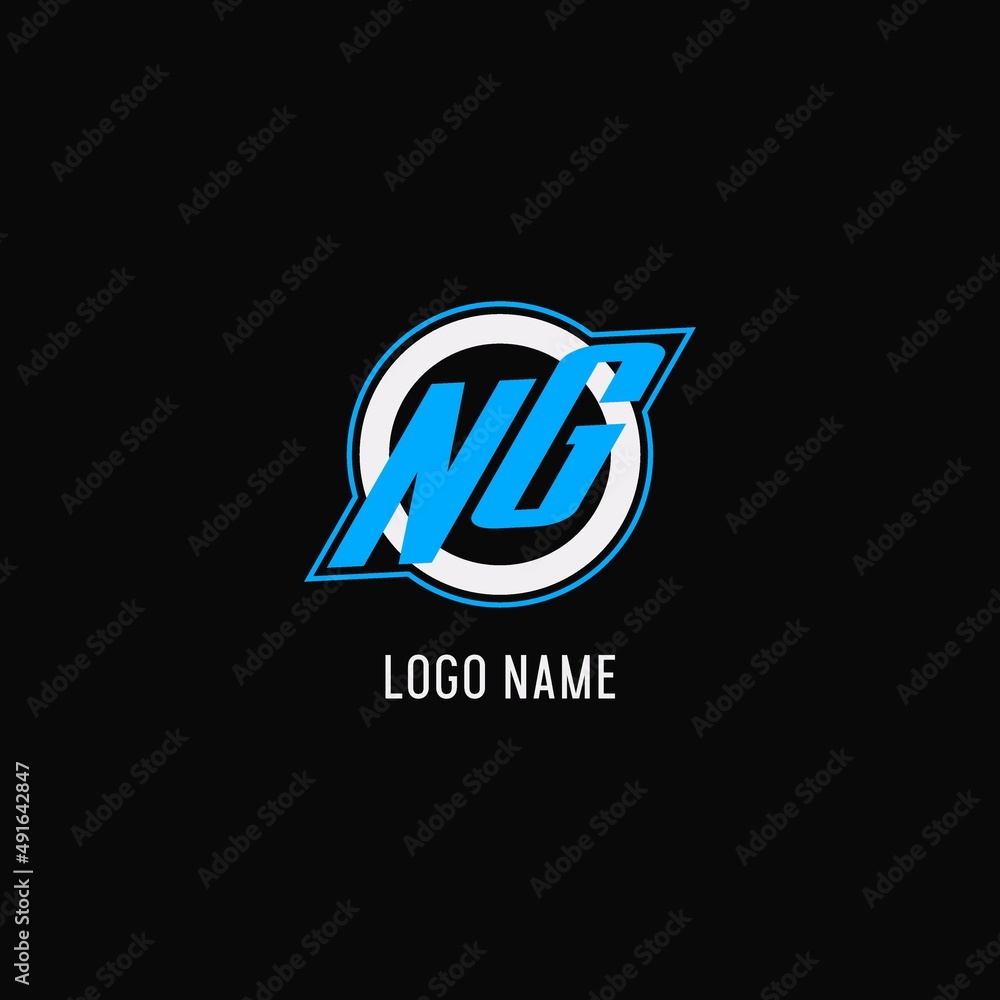 Initial NG logo circle line, creative esport team logo monogram style ...