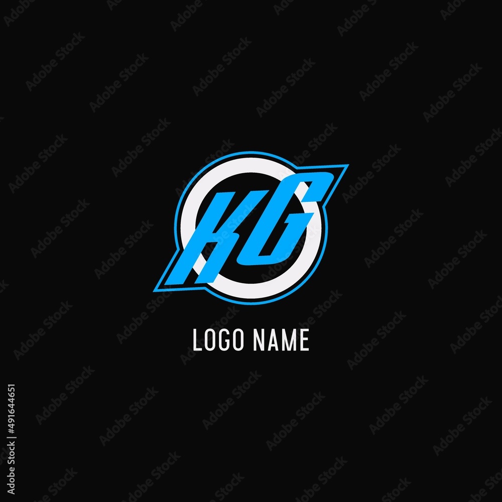 Initial KG logo circle line, creative esport team logo monogram style ...